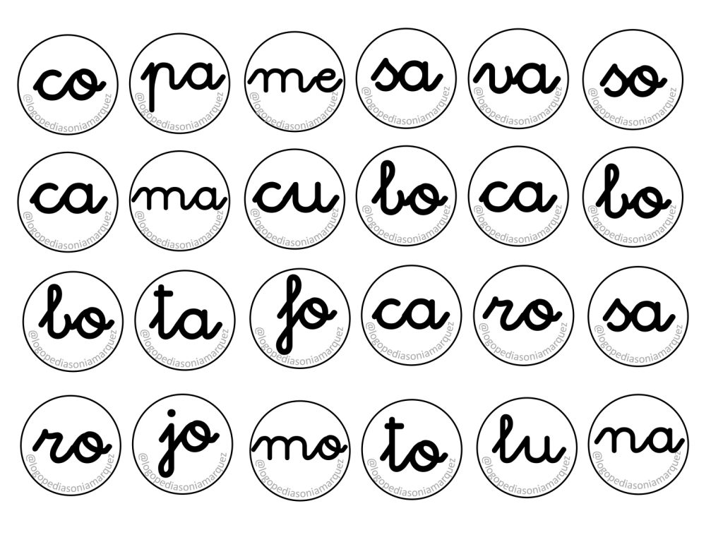 CONCIENCIA FONOLÓGICA O CONCIENCIA SILÁBICA: PALABRAS DE 2 SÍLABAS ...