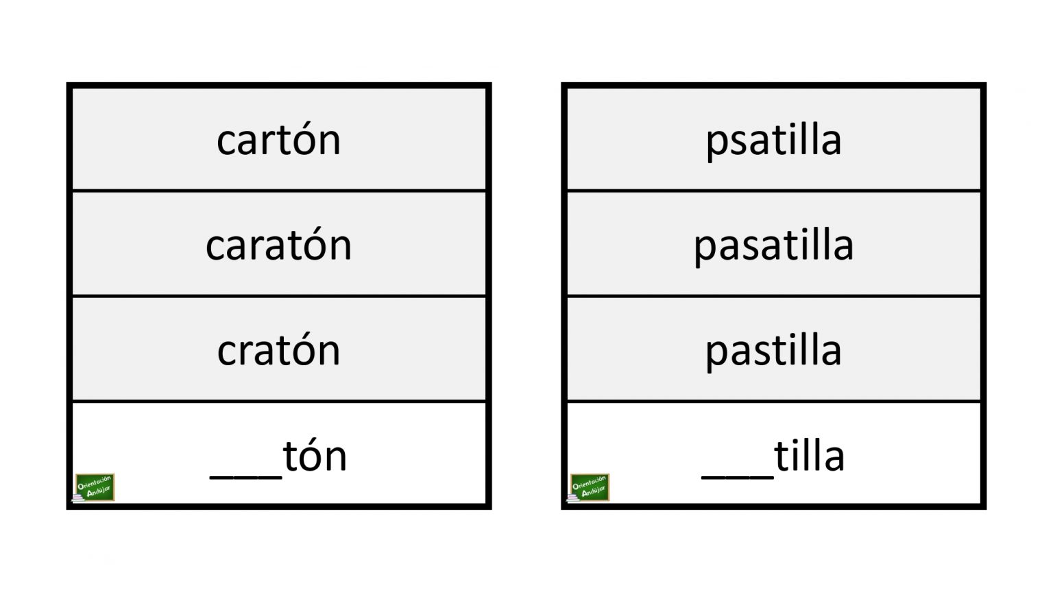 TARJETAS SILABAS MIXTAS: Señala la opción correcta y escríbela ...