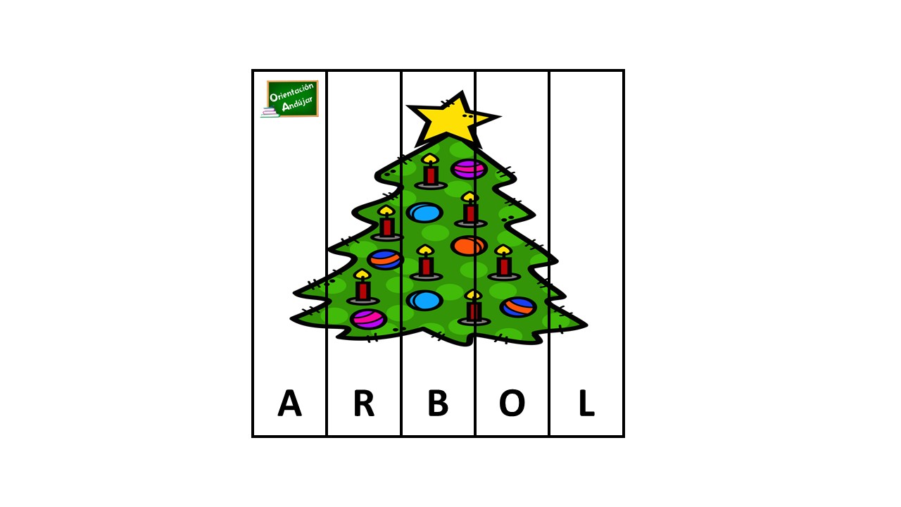 Puzzle de letras con vocabulario de Navidad -Orientacion Andujar