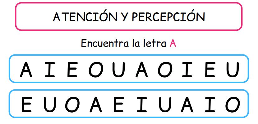 Fichas de atención y percepción con letras -Orientacion Andujar