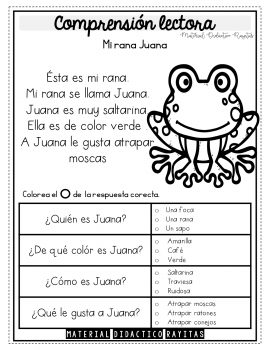 Lecturas de comprensión de animalitos -Orientacion Andujar