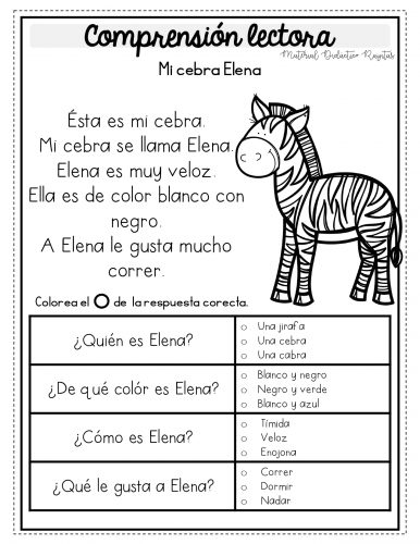 Lecturas de comprensión de animalitos -Orientacion Andujar