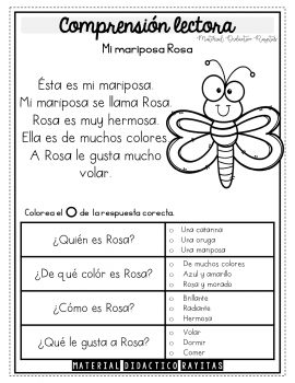 Lecturas de comprensión de animalitos -Orientacion Andujar