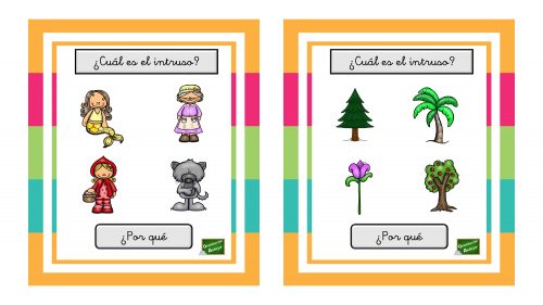 Tarjetas semánticas señalamos ¿Cuál es el intruso? y explicamos ¿Por ...