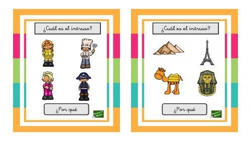 Tarjetas semánticas señalamos ¿Cuál es el intruso? y explicamos ¿Por ...