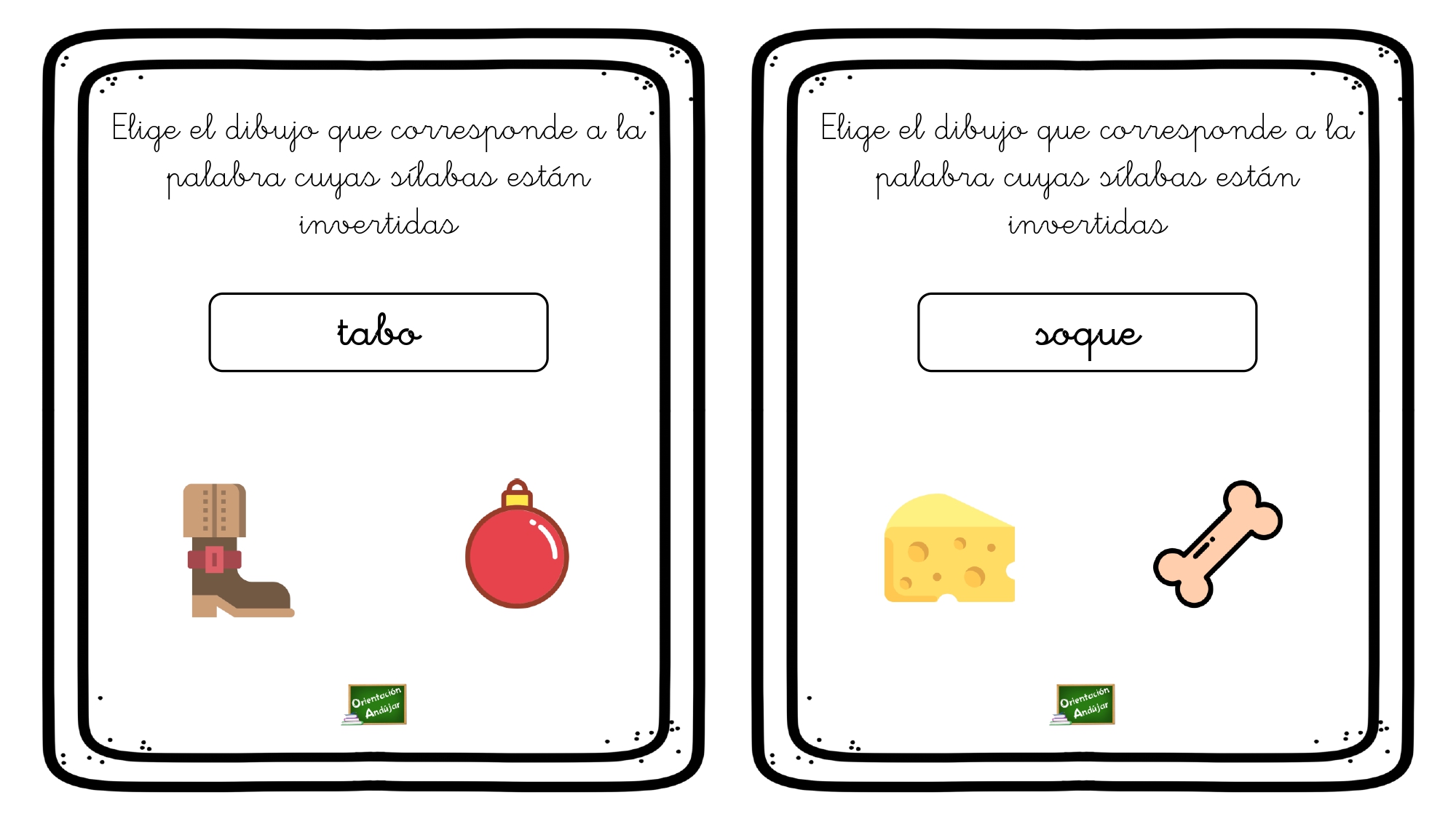 Conciencia fonológica, sílabas invertidas. -Orientacion Andujar