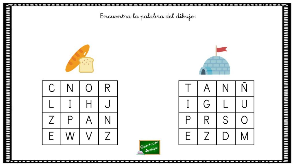 Mini sopas de letras -Orientacion Andujar