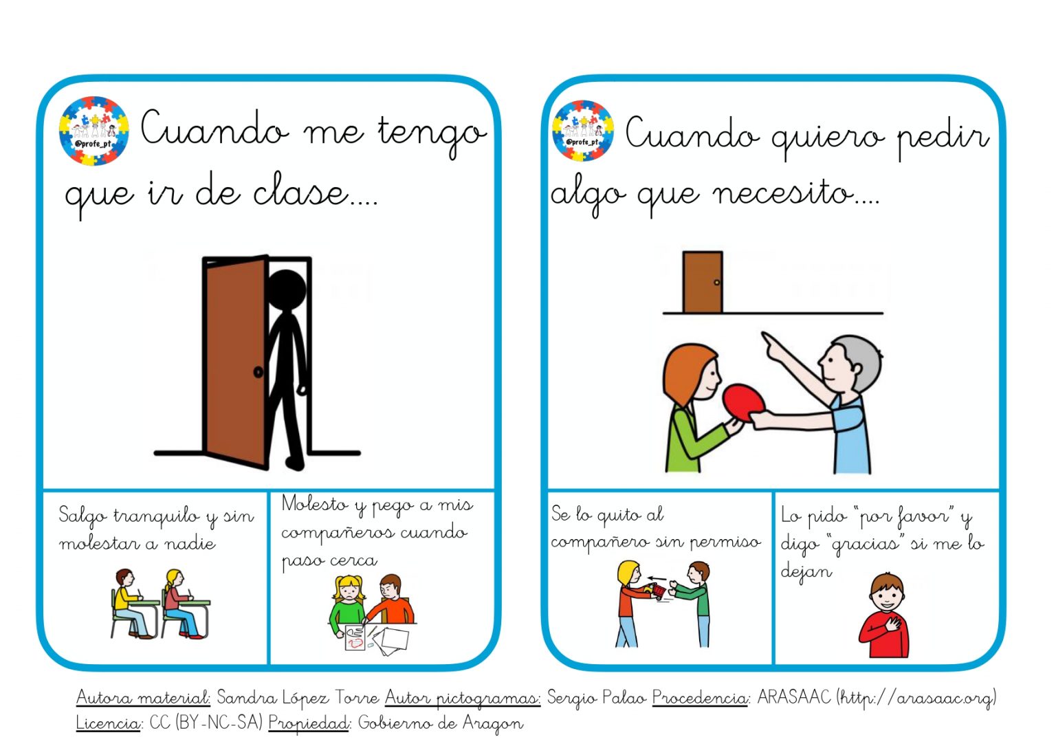 Tarjetas con pictogramas para trabajar el control de conductas ...