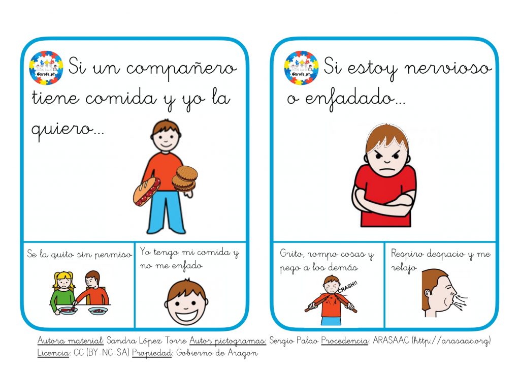 Tarjetas con pictogramas para trabajar el control de conductas ...