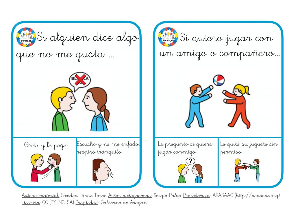 Tarjetas con pictogramas para trabajar el control de conductas ...