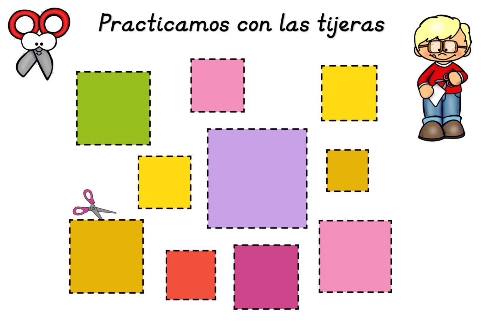 Conjunto de actividades aprestamiento para trabajar con tijeras ...