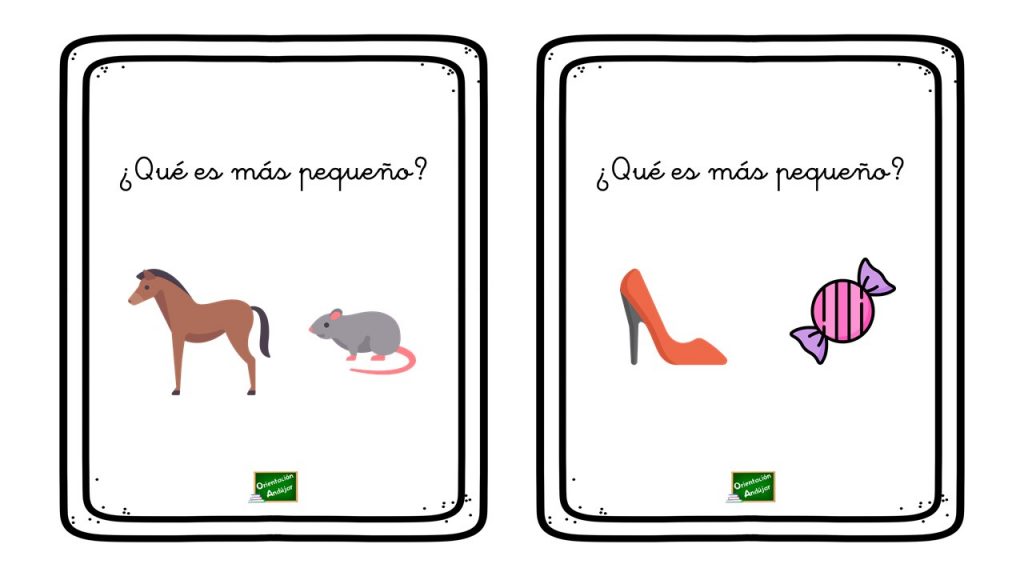 Colección de tarjetas: Comparamos magnitudes -Orientacion Andujar