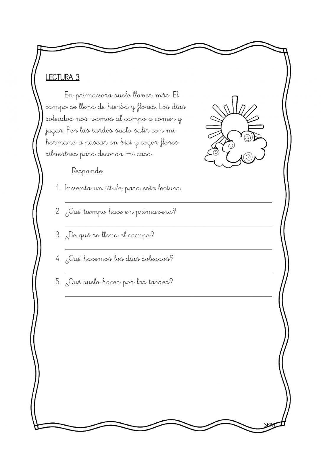 5 Cuentitos de comprensión lectora LAS ESTACIONES -Orientacion Andujar