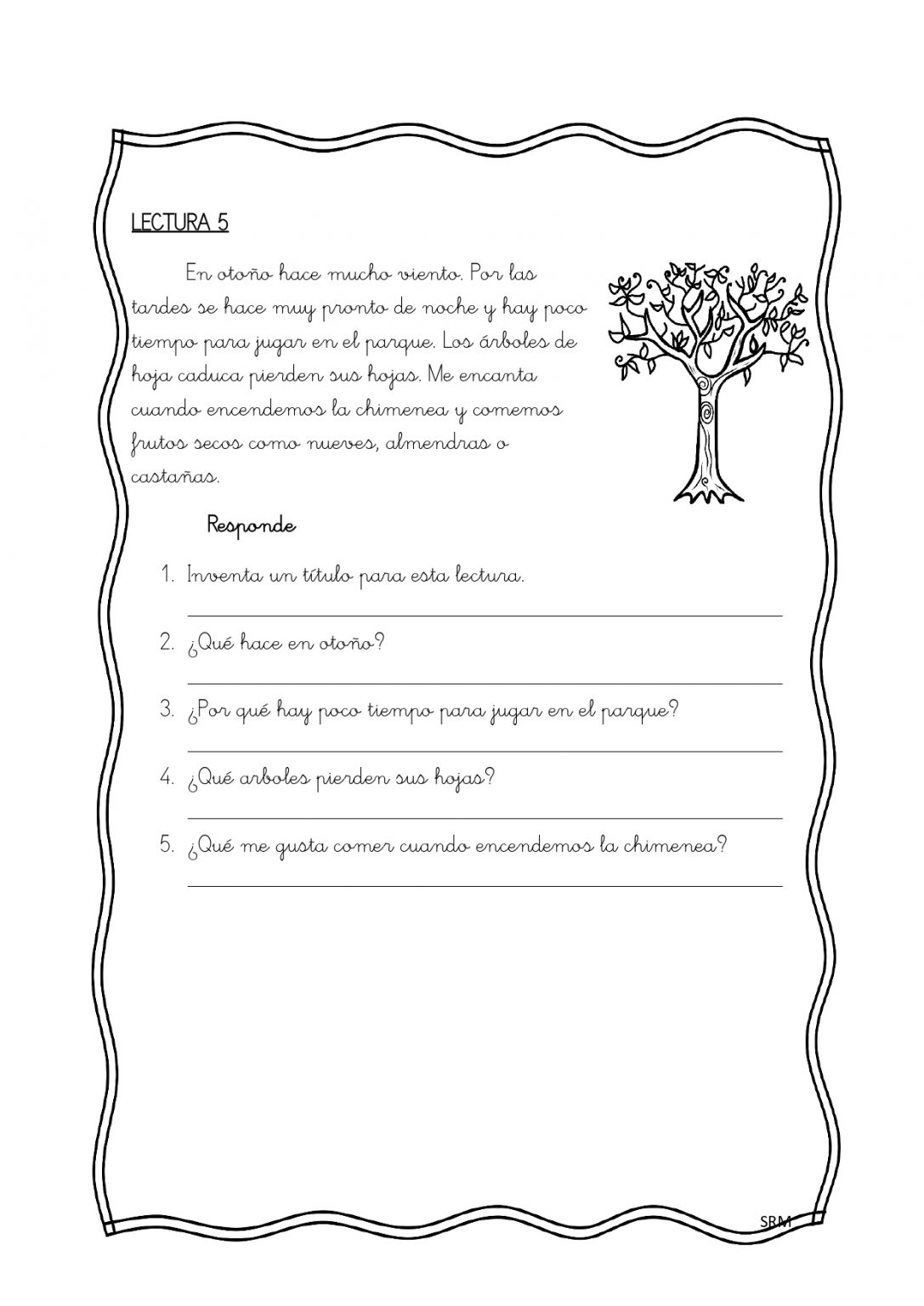 5 Cuentitos de comprensión lectora LAS ESTACIONES -Orientacion Andujar