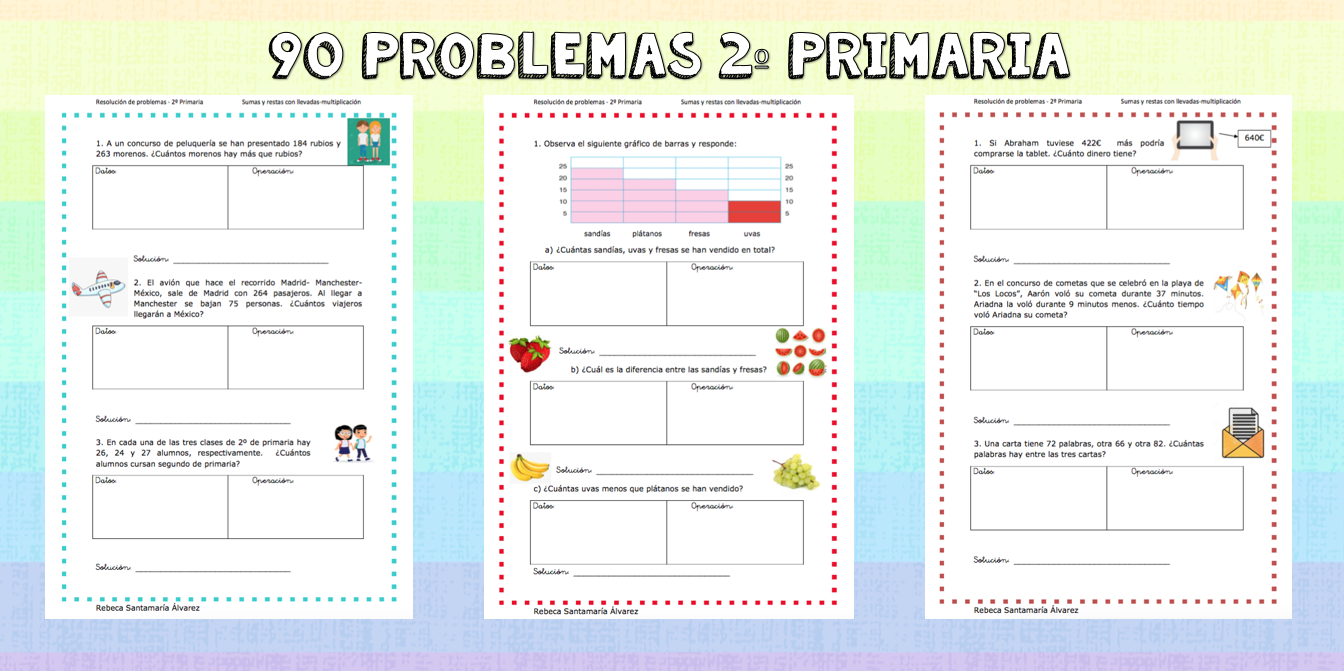 90 problemas para 2º de primaria SEGUNDA ENTREGA -Orientacion Andujar