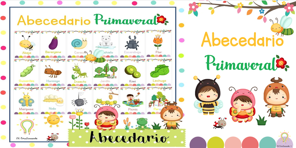 ABC primaveral precioso en tarjetas A5 -Orientacion Andujar