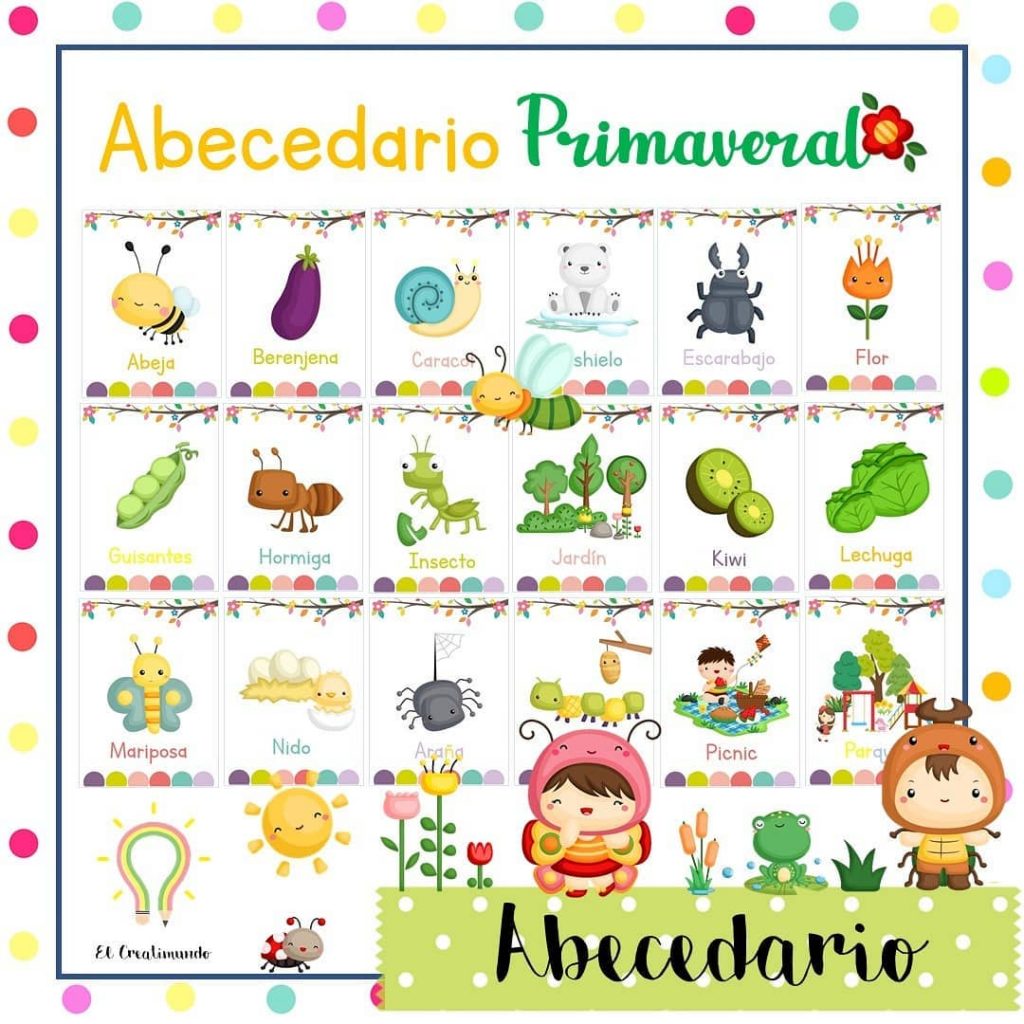 ABC primaveral precioso en tarjetas A5 -Orientacion Andujar