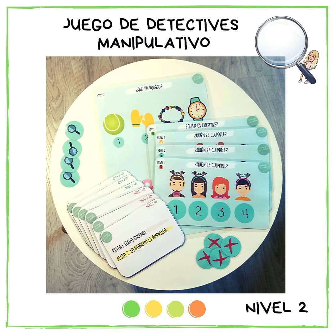 COMPRENSIÓN LECTOTA JUEGO MANIPULATIVO DE DETECTIVES -Orientacion Andujar