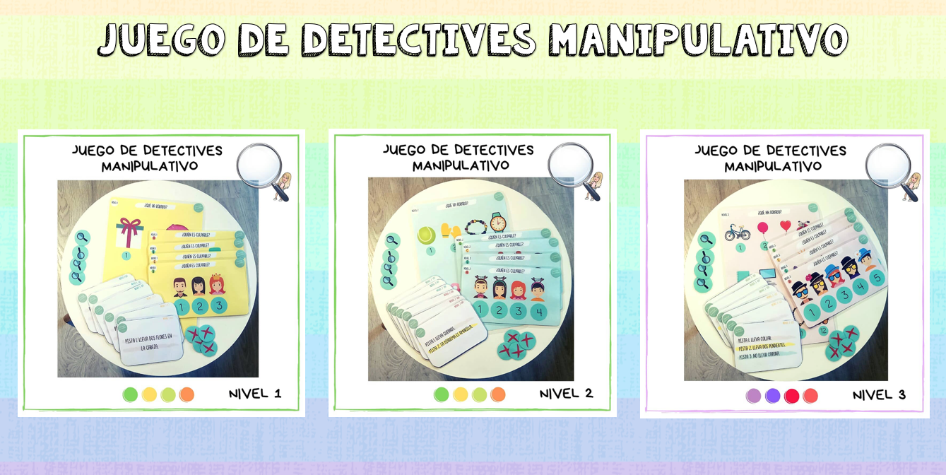 COMPRENSIÓN LECTOTA JUEGO MANIPULATIVO DE DETECTIVES -Orientacion Andujar