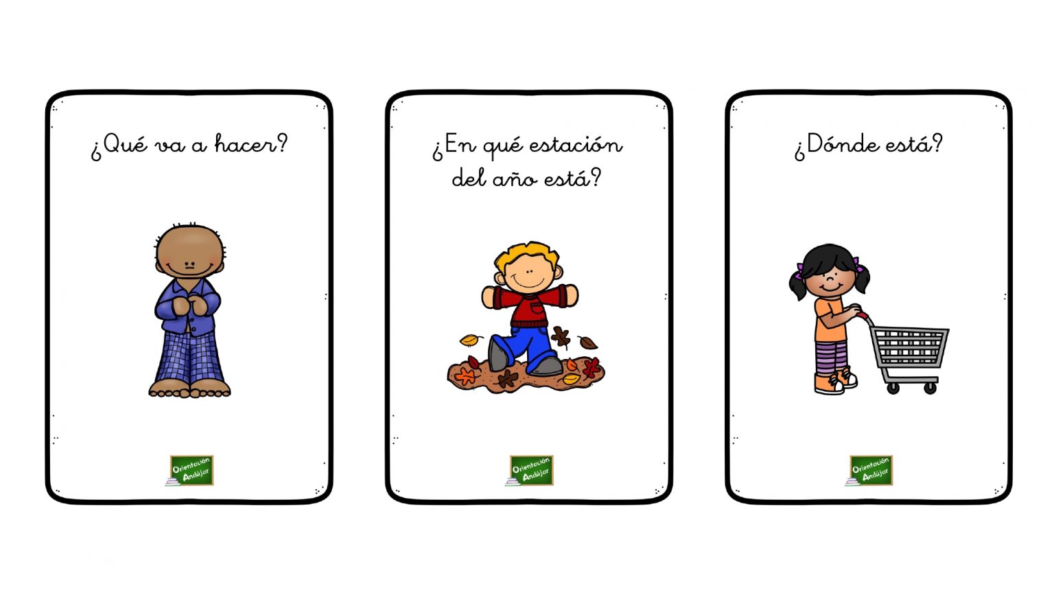 Tarjetas inferenciales con bonitos dibujos -Orientacion Andujar