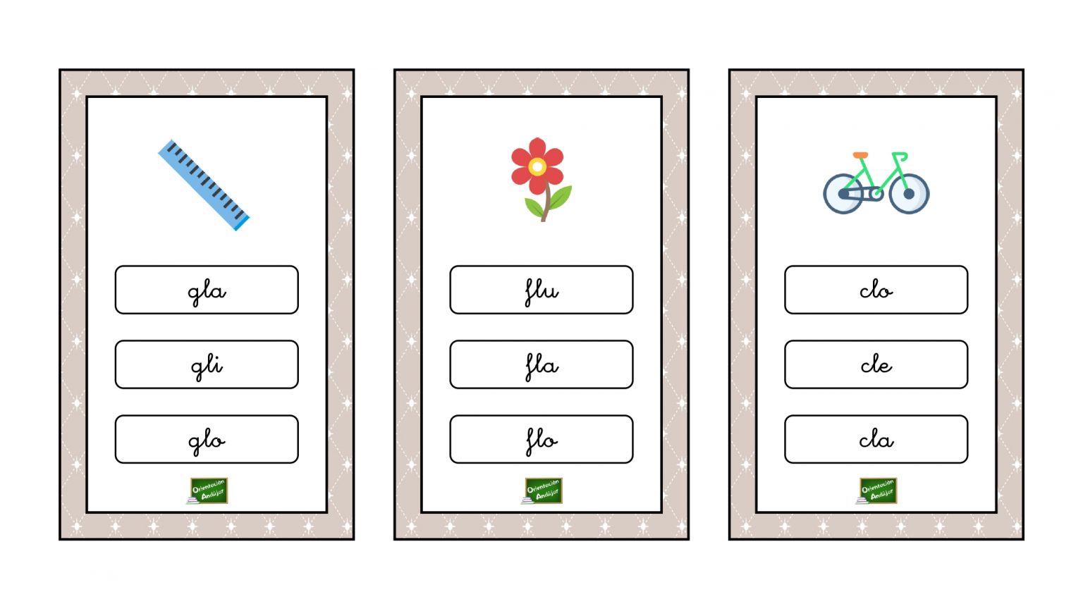 Tarjetas manipulativas de trabadas -Orientacion Andujar