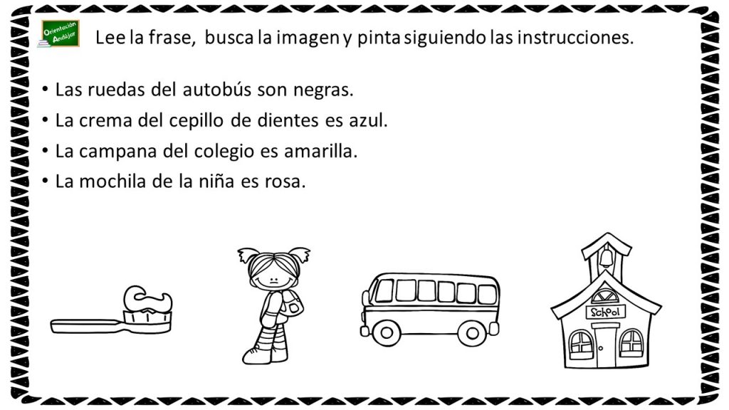Comprensión lectora de instrucciones: Lee, comprende y colorea ...
