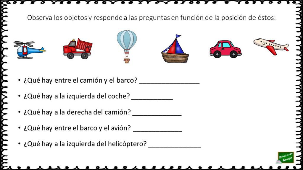 Comprensión lectora de preguntas y orientación espacial -Orientacion ...