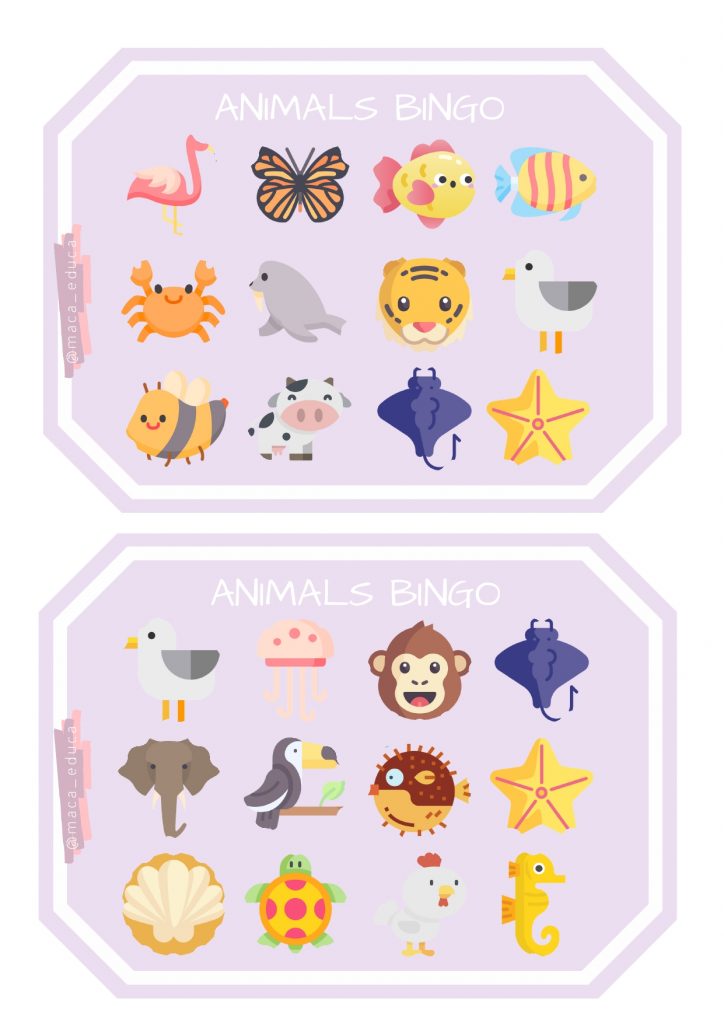 Animals bingo -Orientacion Andujar