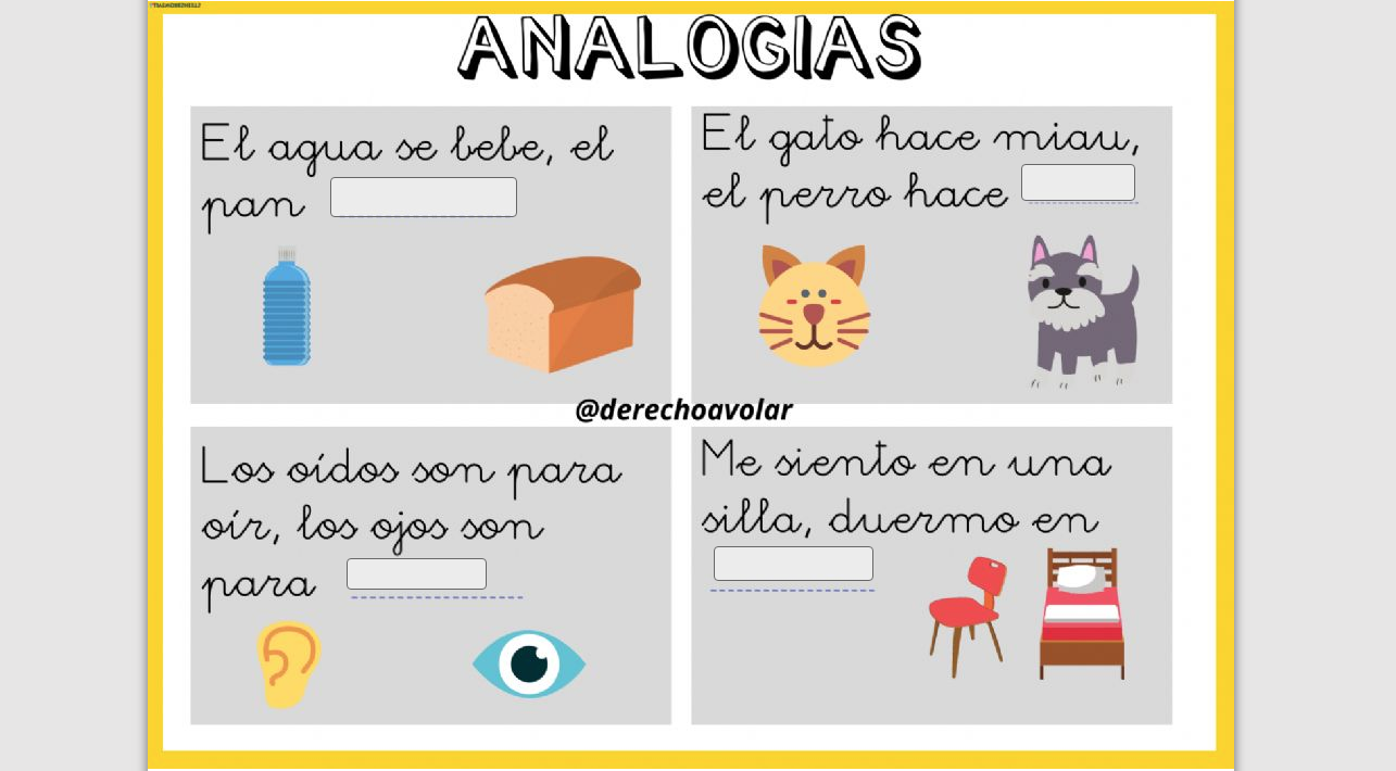 Actividad Interactiva Para Trabajar Las Analogías Orientacion Andujar