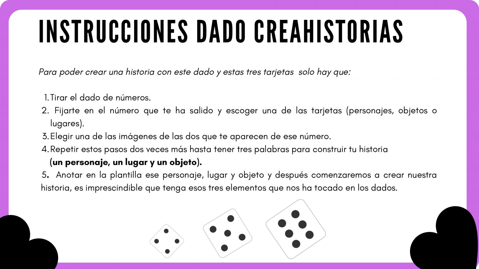 ESCRITURA CREATIVA CON DADOS MULTI-HISTORIAS -Orientacion Andujar