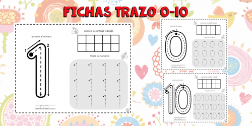 NUMEROS PARA TRAZO DEL 0-10 sencillas fichas -Orientacion Andujar