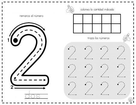 NUMEROS PARA TRAZO DEL 0-10 sencillas fichas -Orientacion Andujar
