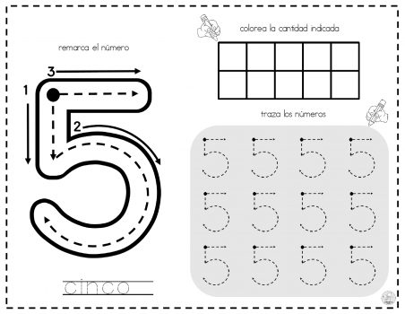 NUMEROS PARA TRAZO DEL 0-10 sencillas fichas -Orientacion Andujar