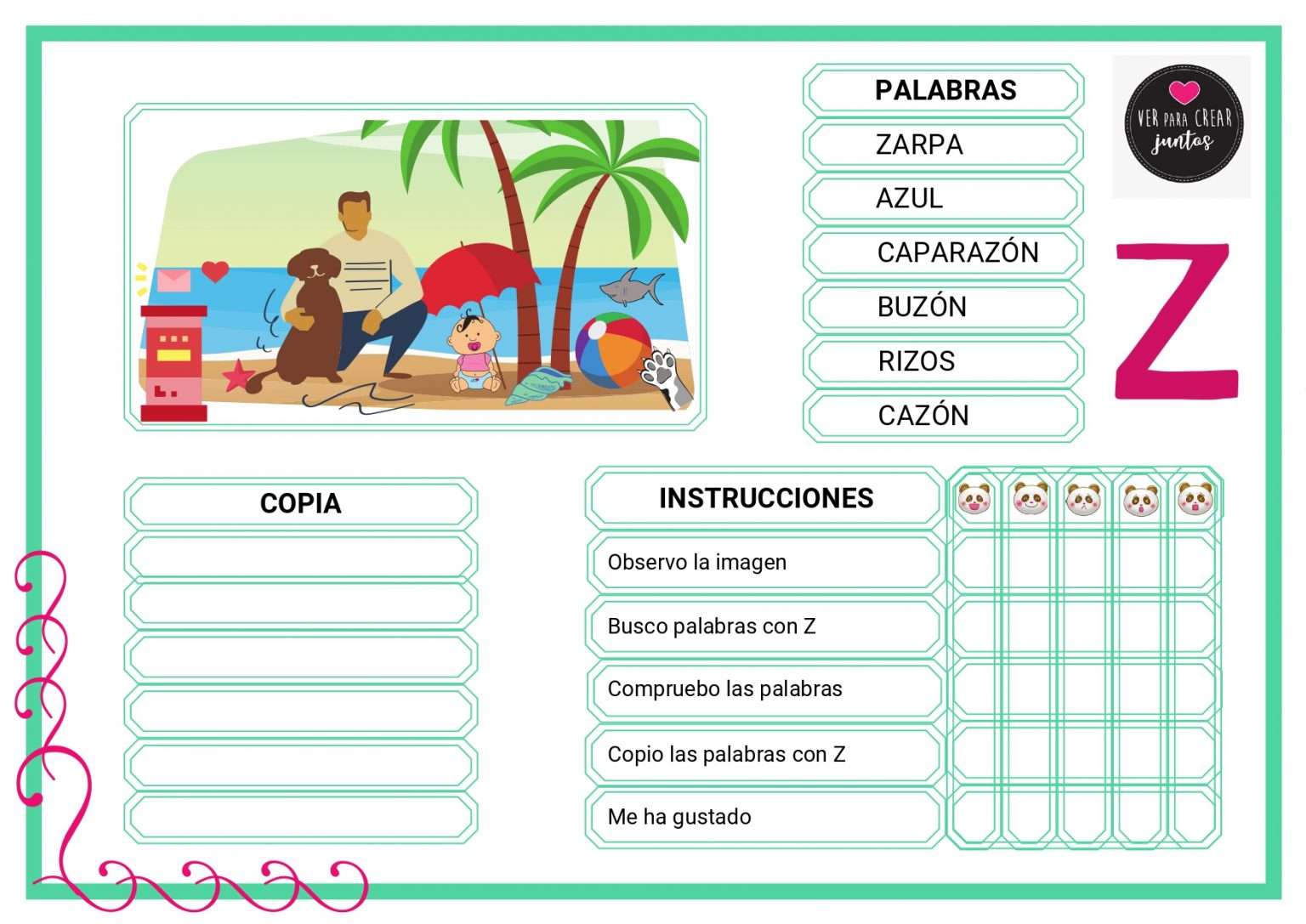 OBSERVO BUSCO COMPRUEBO ESCRIBO fichas abecedario completas ...