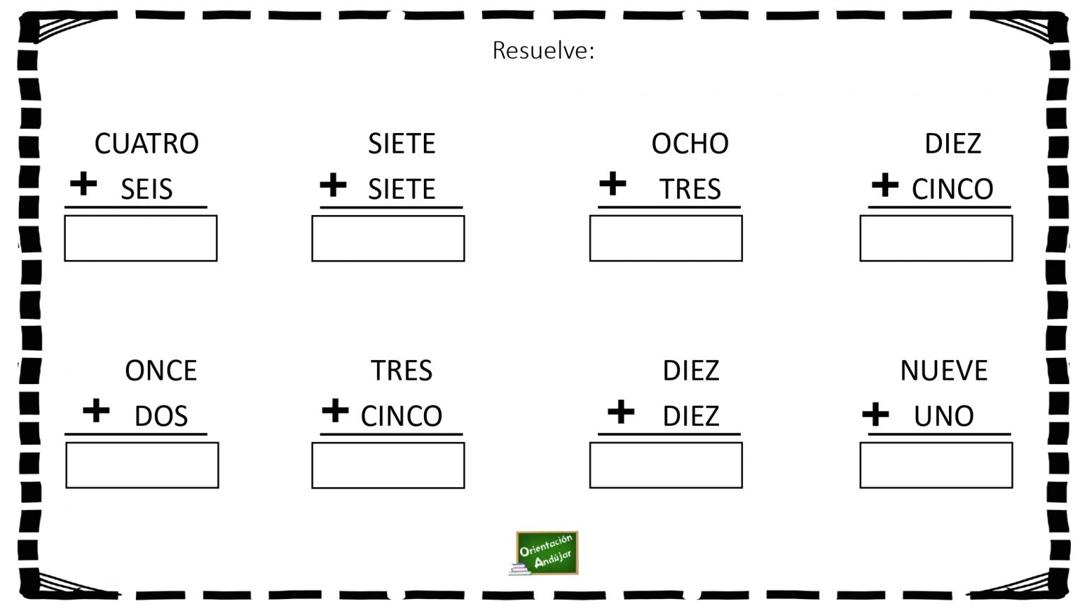 Estupendas sumas de letras -Orientacion Andujar
