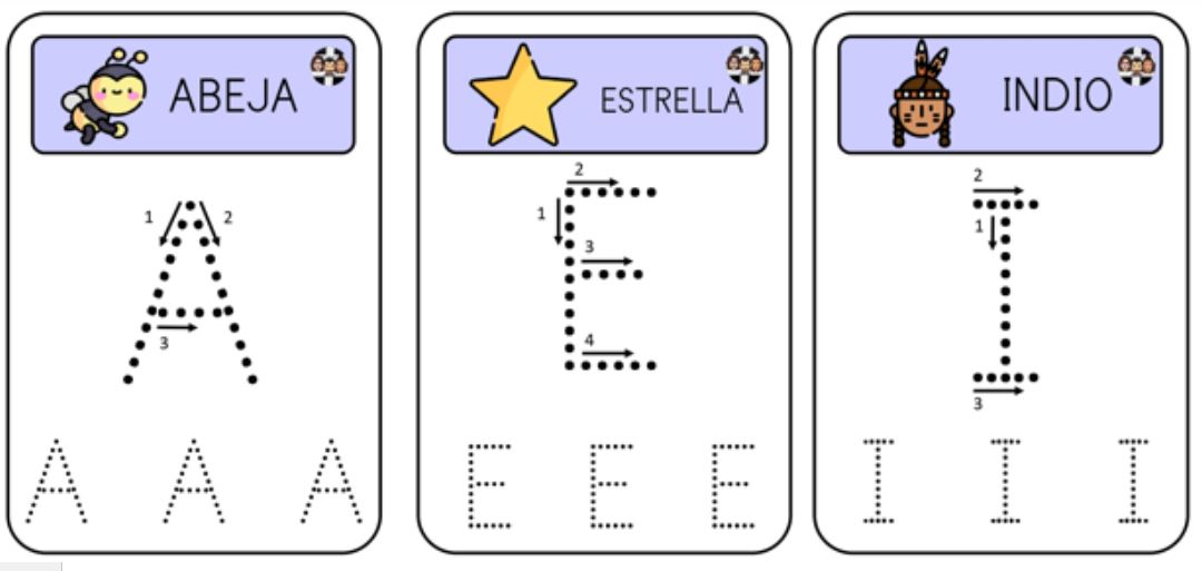 Conjunto de materiales para trabajar el trazo DE LETRAS -Orientacion ...