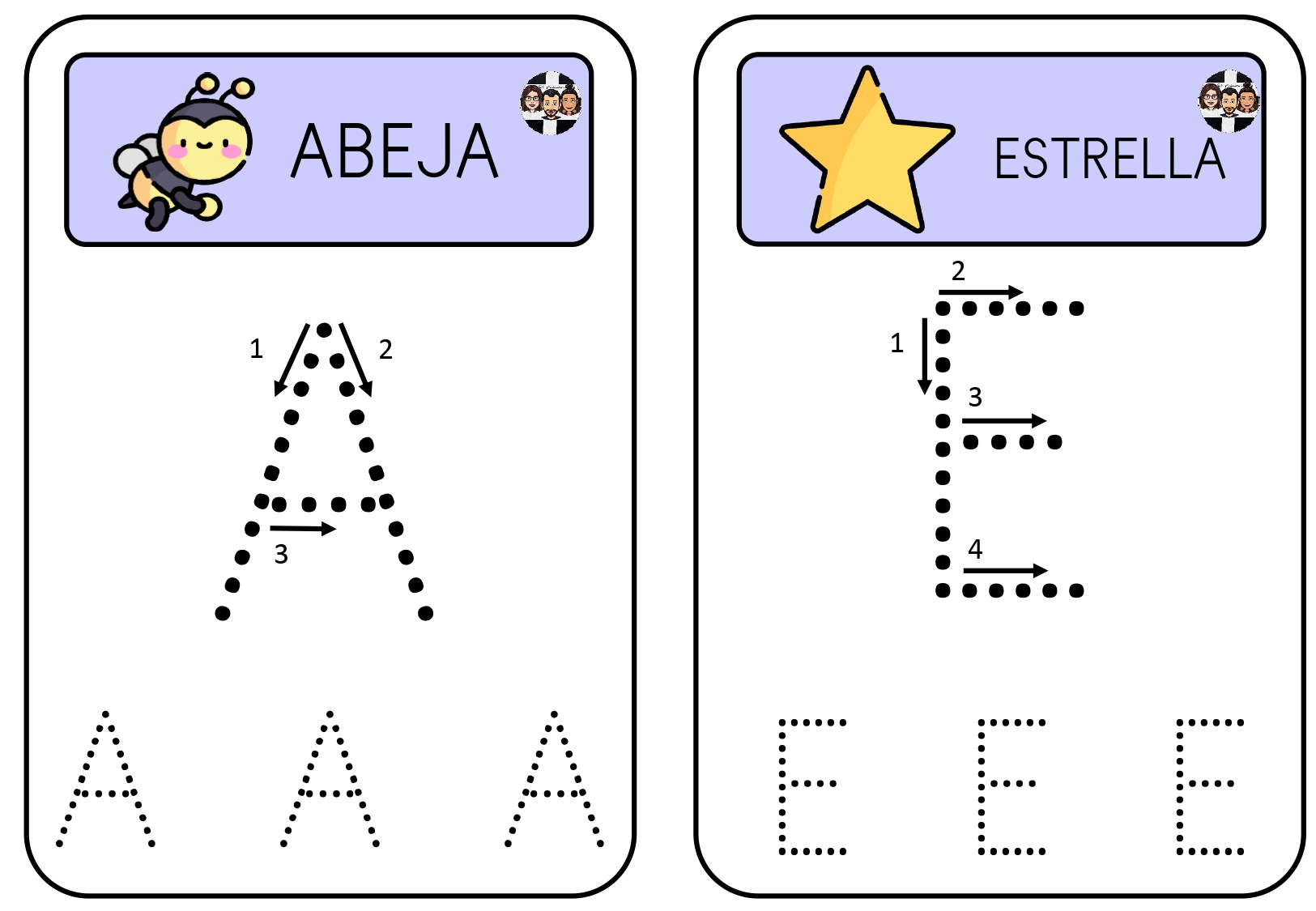 Conjunto de materiales para trabajar el trazo DE LETRAS -Orientacion ...