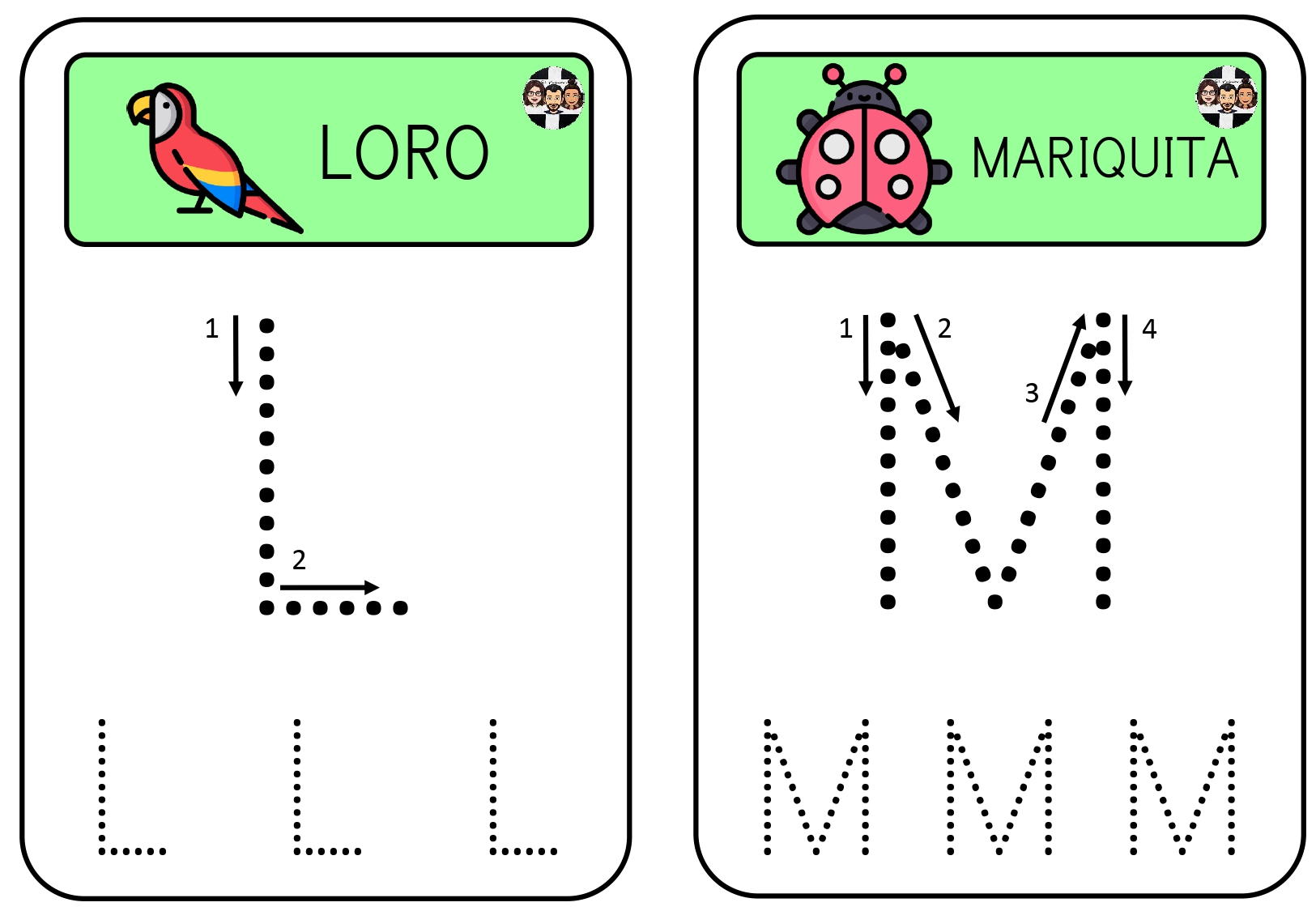 Conjunto de materiales para trabajar el trazo DE LETRAS -Orientacion ...