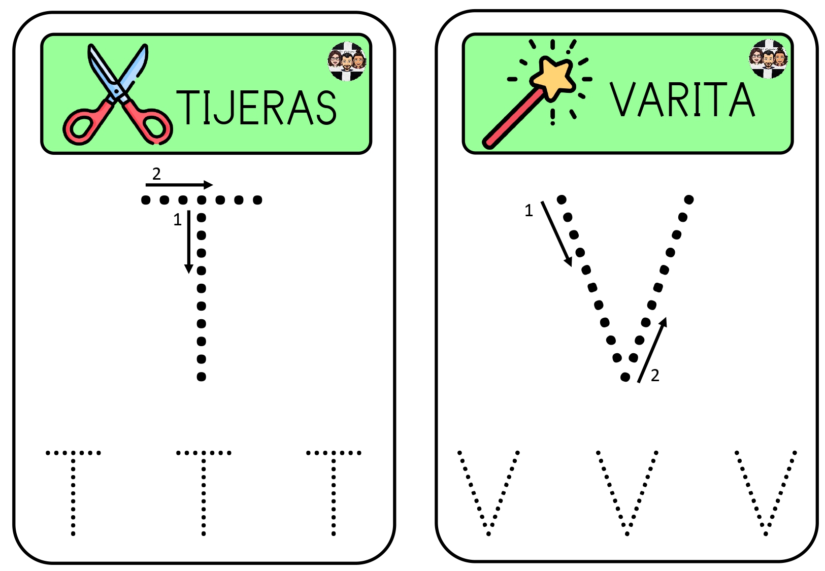Conjunto de materiales para trabajar el trazo DE LETRAS -Orientacion ...