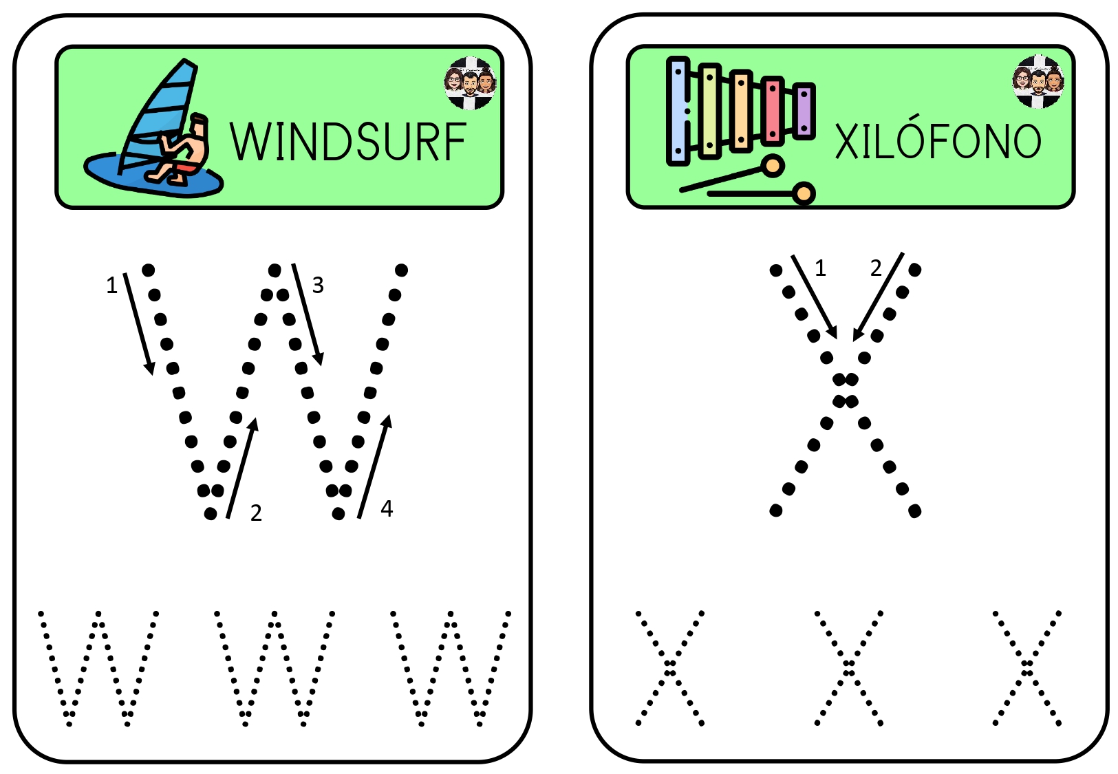Conjunto de materiales para trabajar el trazo DE LETRAS -Orientacion ...