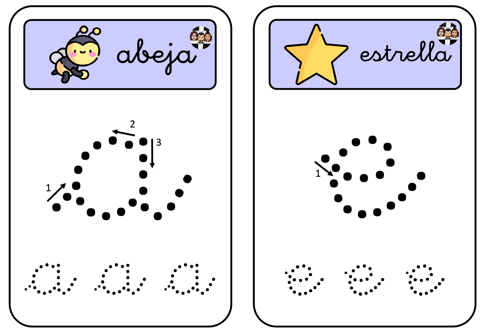 Conjunto de materiales para trabajar el trazo DE LETRAS -Orientacion ...