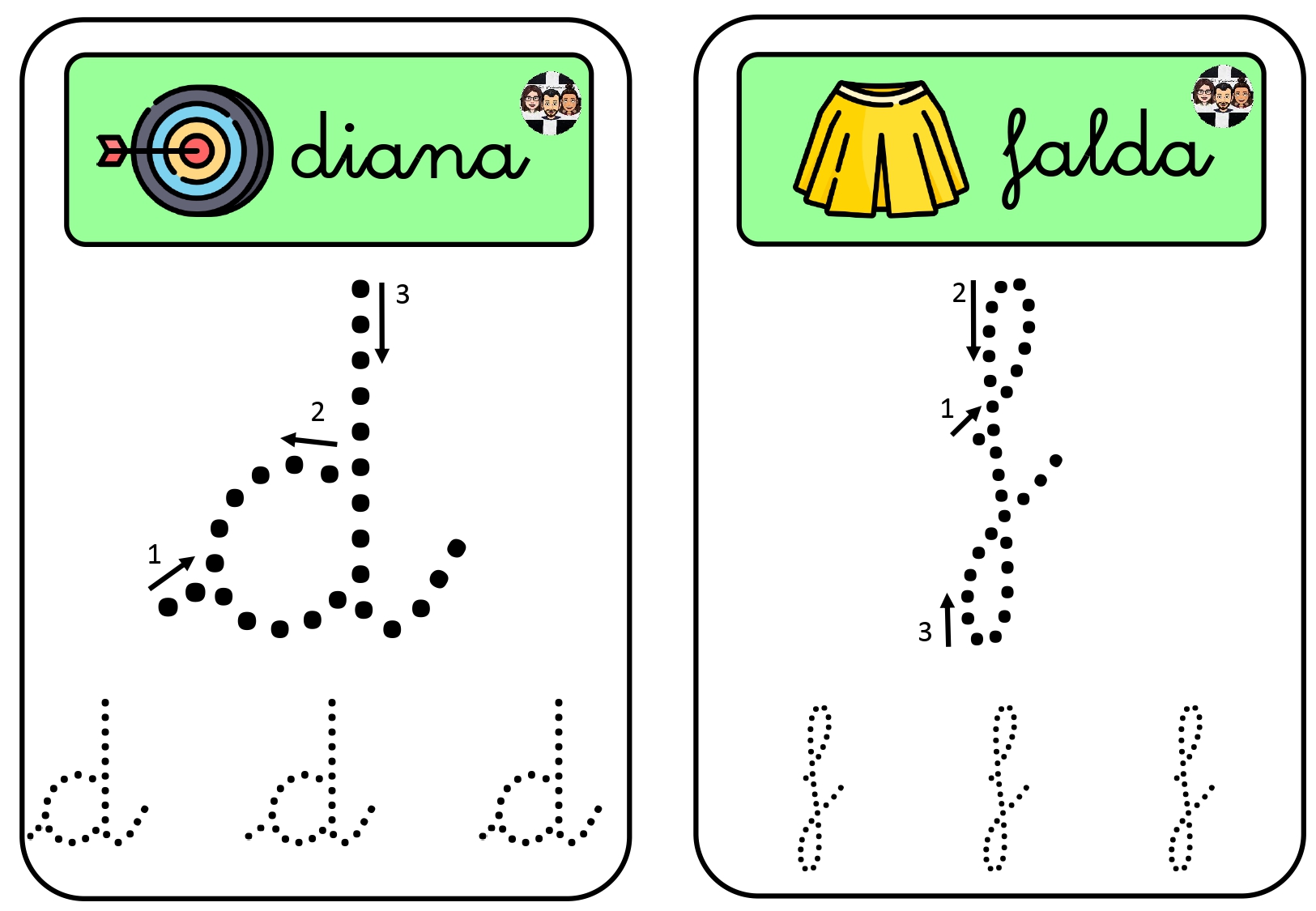 Conjunto de materiales para trabajar el trazo DE LETRAS -Orientacion ...