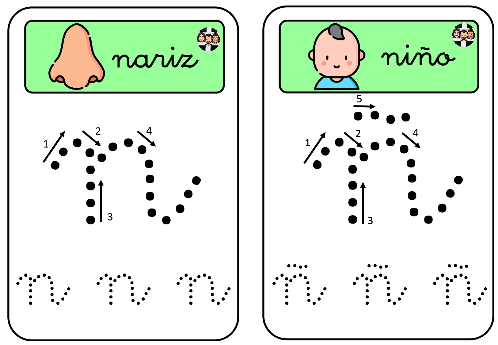 Conjunto de materiales para trabajar el trazo DE LETRAS -Orientacion ...