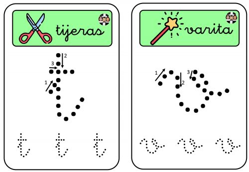 Conjunto de materiales para trabajar el trazo DE LETRAS -Orientacion ...