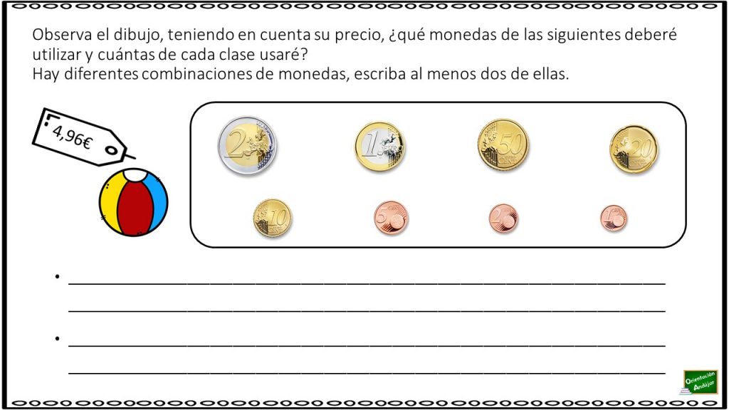 Aprendemos a trabajar con monedas -Orientacion Andujar