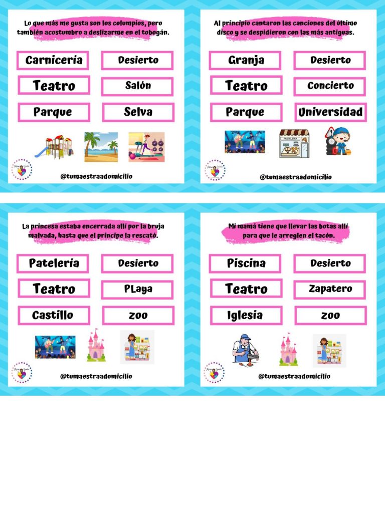 Tarjetas Comprensión Lectora con apoyo visual -Orientacion Andujar