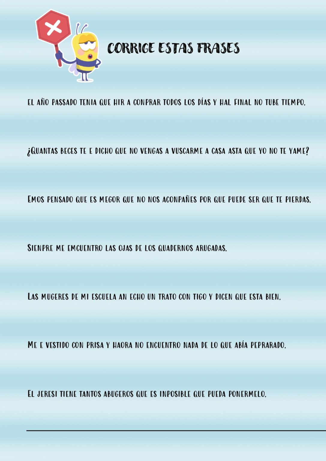 CORRIGE LA FRASE -Orientacion Andujar