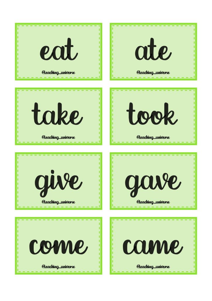 MEMORY GAME. TARJETITAS PARA TRABAJAR LOS VERBOS EN INGLÉS -Orientacion ...