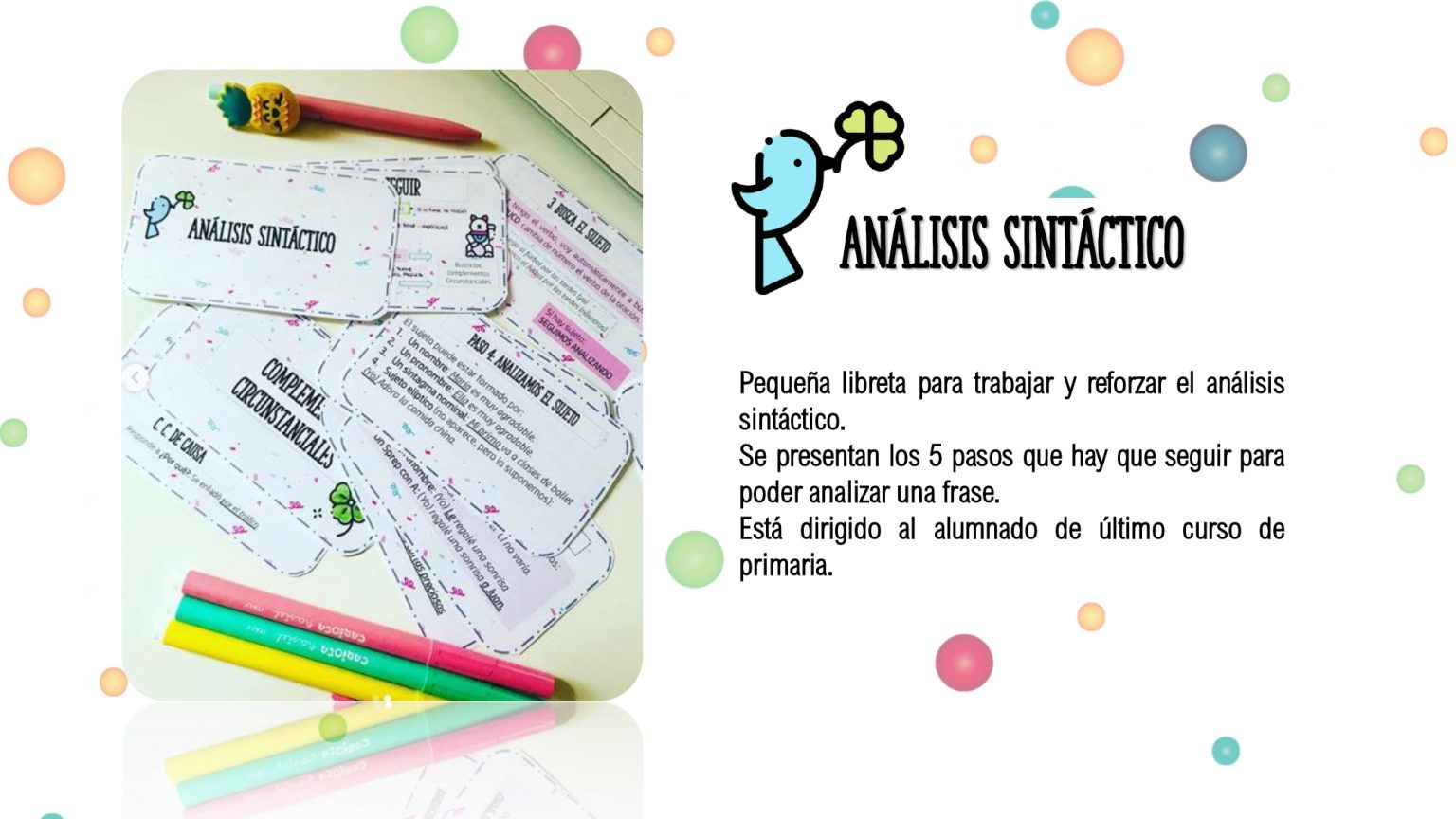 PEQUEÑA LIBRETA PARA TRABAJAR Y REFORZAR EL ANÁLISIS SINTÁCTICO ...
