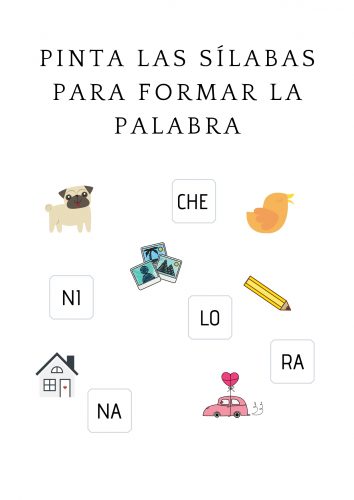 #atención Pinta las sílabas para formar las palabras. -Orientacion Andujar